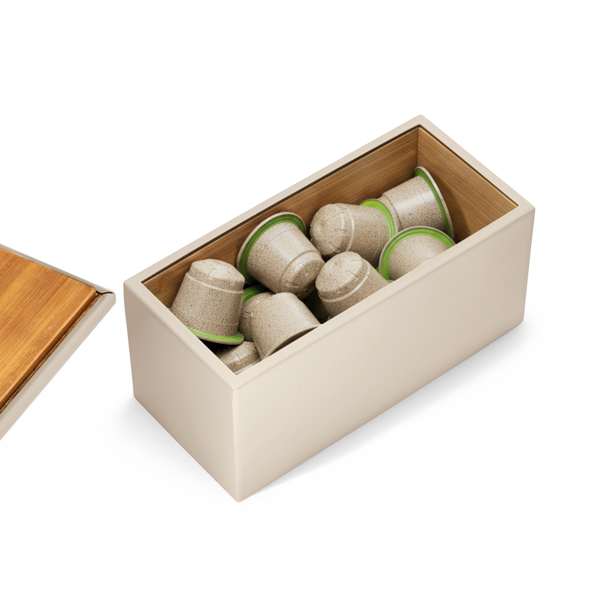 Capsule Case Beige - Premium Coffee Capsule Storage | sjostrandcoffee